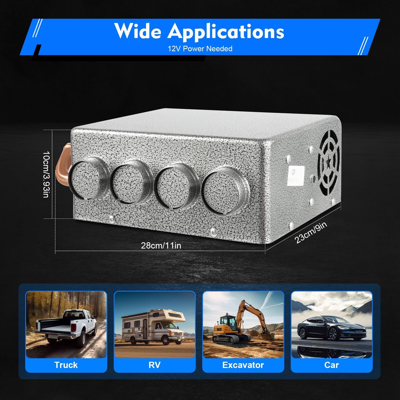 4 Ports Car Truck Under Dash Heater Copper Warmer Window Defroster ...