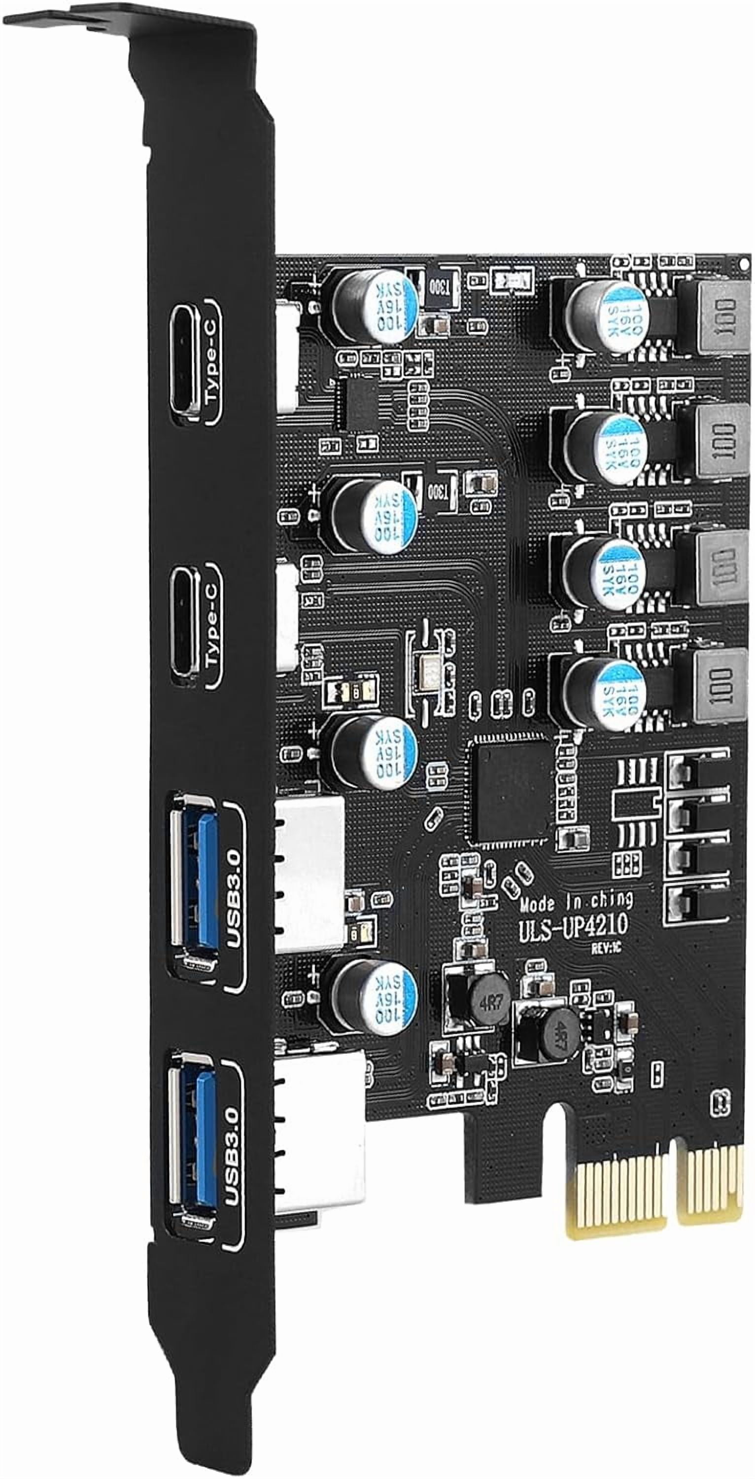4 Ports PCI-E to USB 3.0 Expansion Card (2 USB Type-A and 2 USB Type-C ...