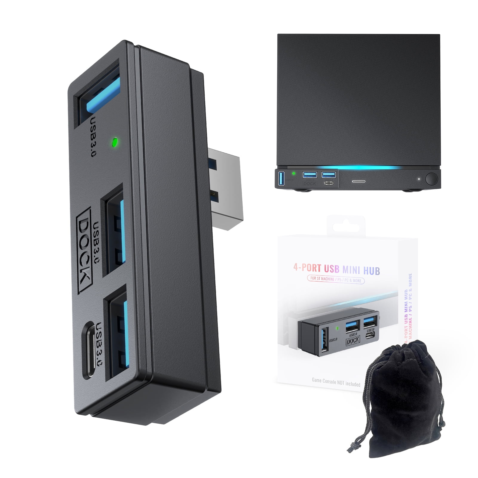 4 Ports USB 3.0 Hub with Type C Port 5Gbps High Speed Plug and Play ...