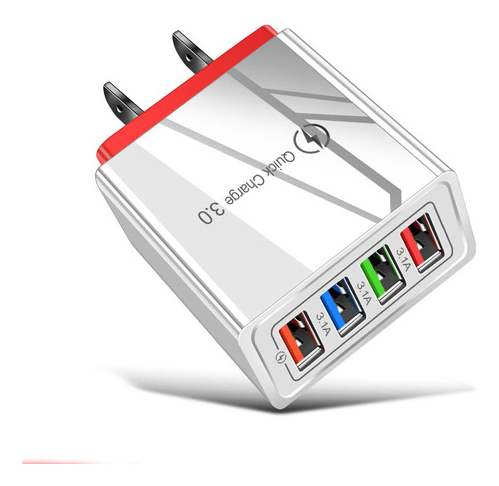 4 Ports USB Charger EU/US Plug, Tablet Multi-Port - Walmart Business ...