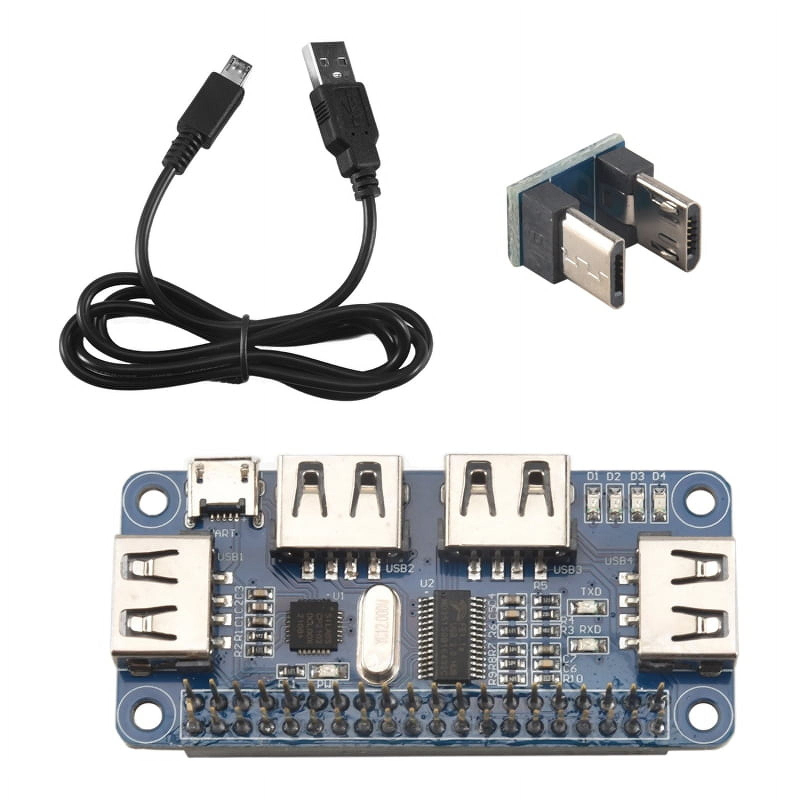 4 Ports USB HUB HAT For 3 / 2 / Zero W Extension Board USB To UART For ...