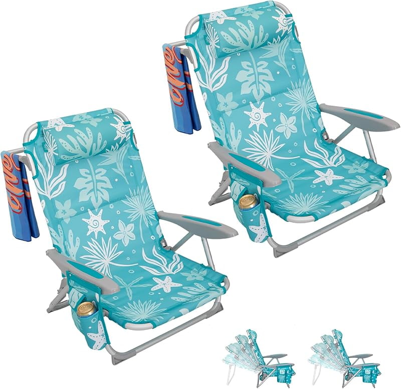 4-Position Aluminum Lightweight Beach Chair, Low Sands Chairs with ...