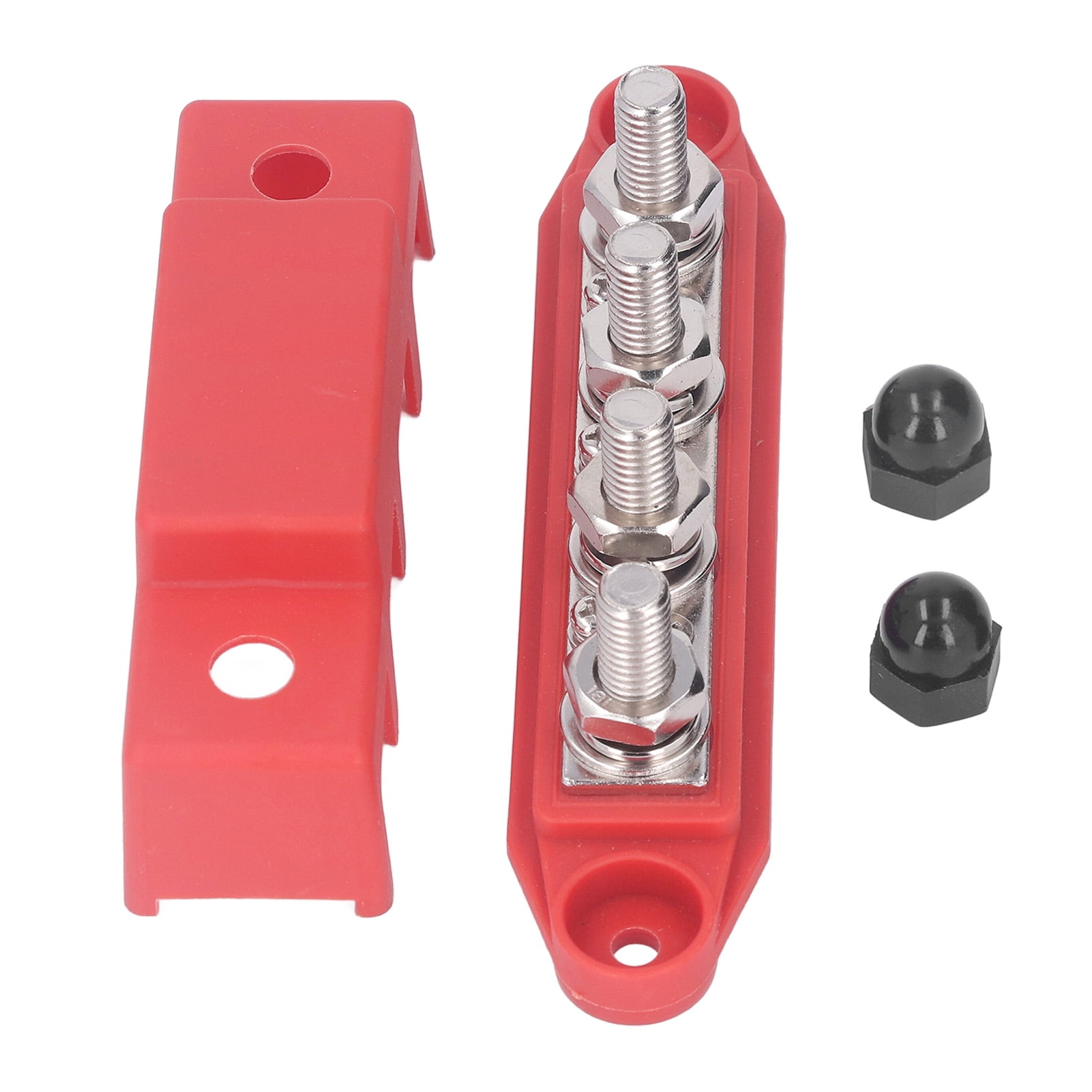 4 Position Bus Bar M10 Studs Power Distribution Block for Automobile RV ...