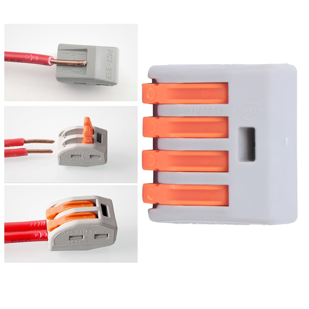 4,Position Lever Wire Connector, Reusable Spring Terminal Block, 100 ...