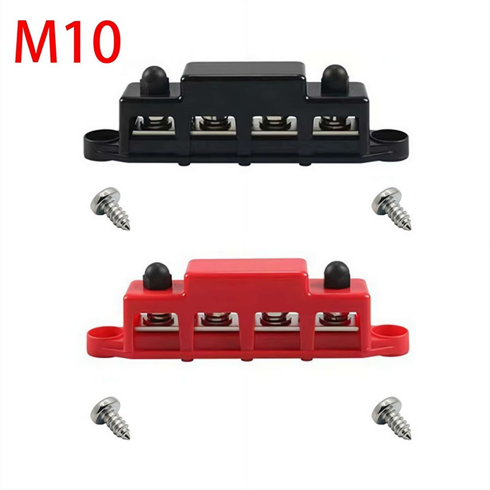 4 Post Busbar Bus Bar Power Distribution M10 Red and Black Pair ...