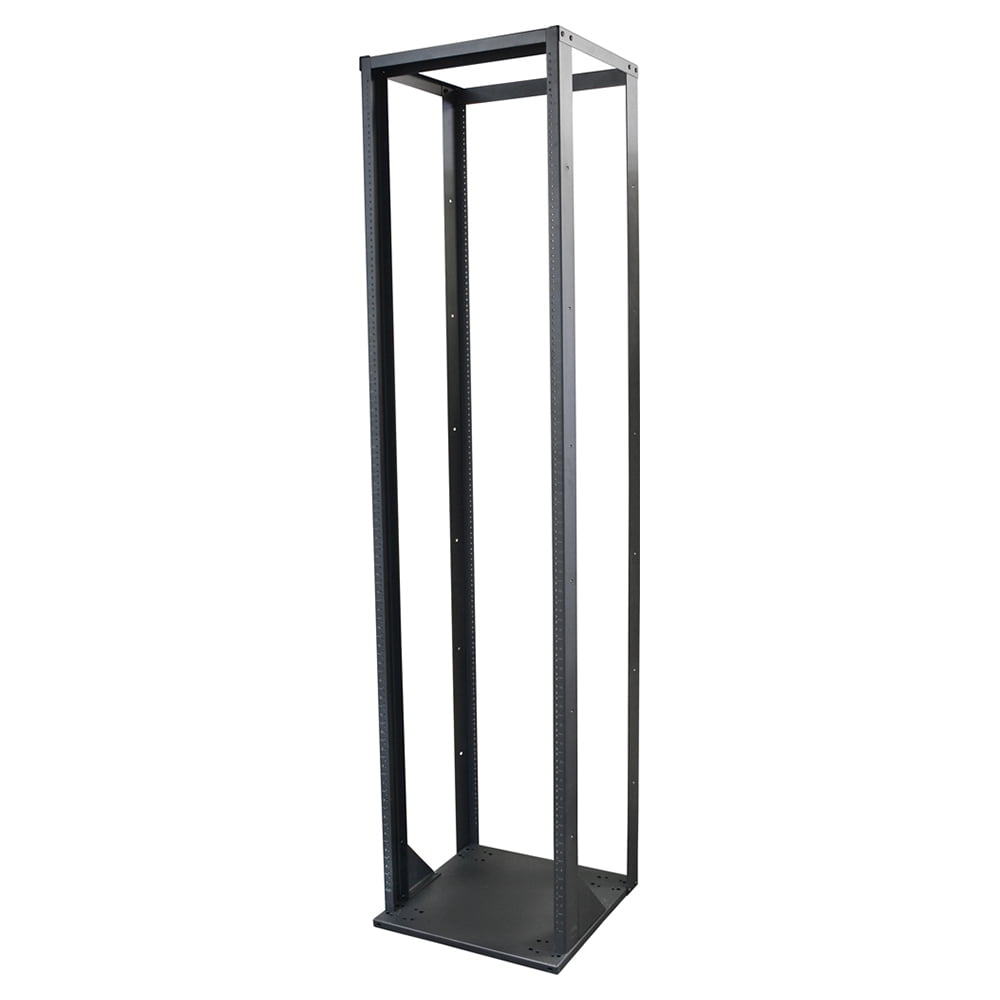 4-Post Open Frame LTE Steel Floor Rack, 45U, 7' x 19", Black - Walmart.com