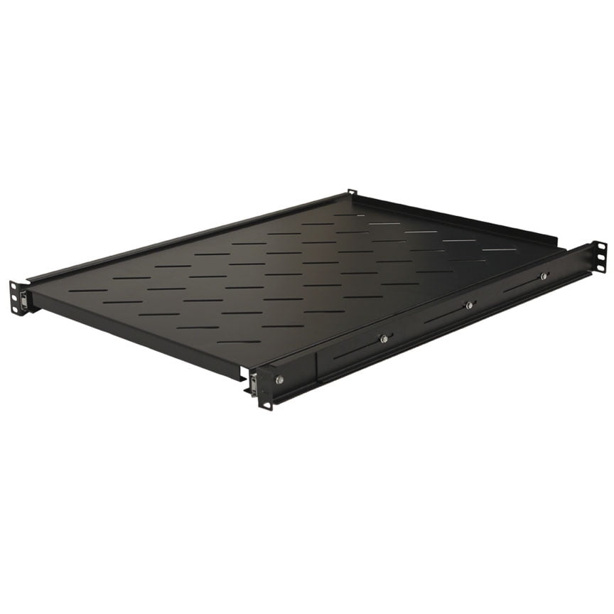 4-Post Sliding Server Shelf, Cold Rolled Steel, Black, Venting ...