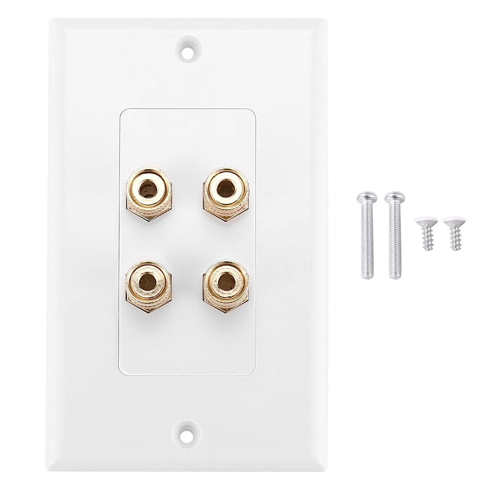 4 Posts Speaker Wall Plate Home Theater Wall Plate Audio Panel for 2 ...