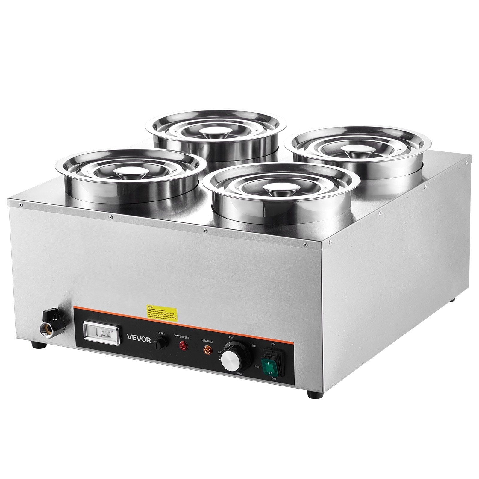 4-Pot Soup Warmer Buffet Station 4 x 6.34 Qt Soup Kettles with Lids ...