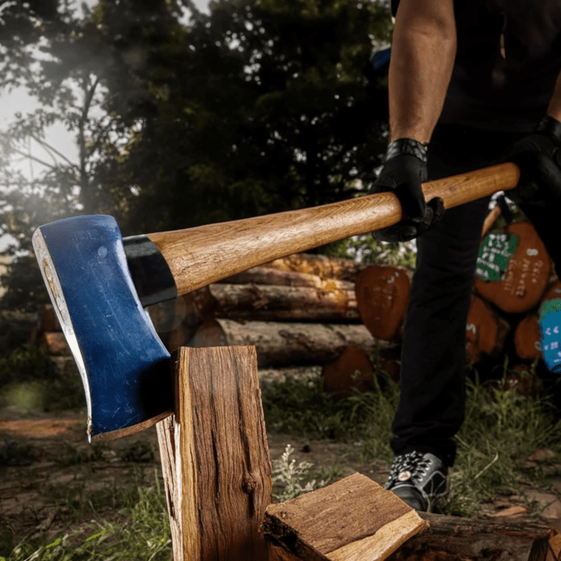 4 Pound 36 Inch Full Sized Hand Sharpened Axe with Curved Wooden ...