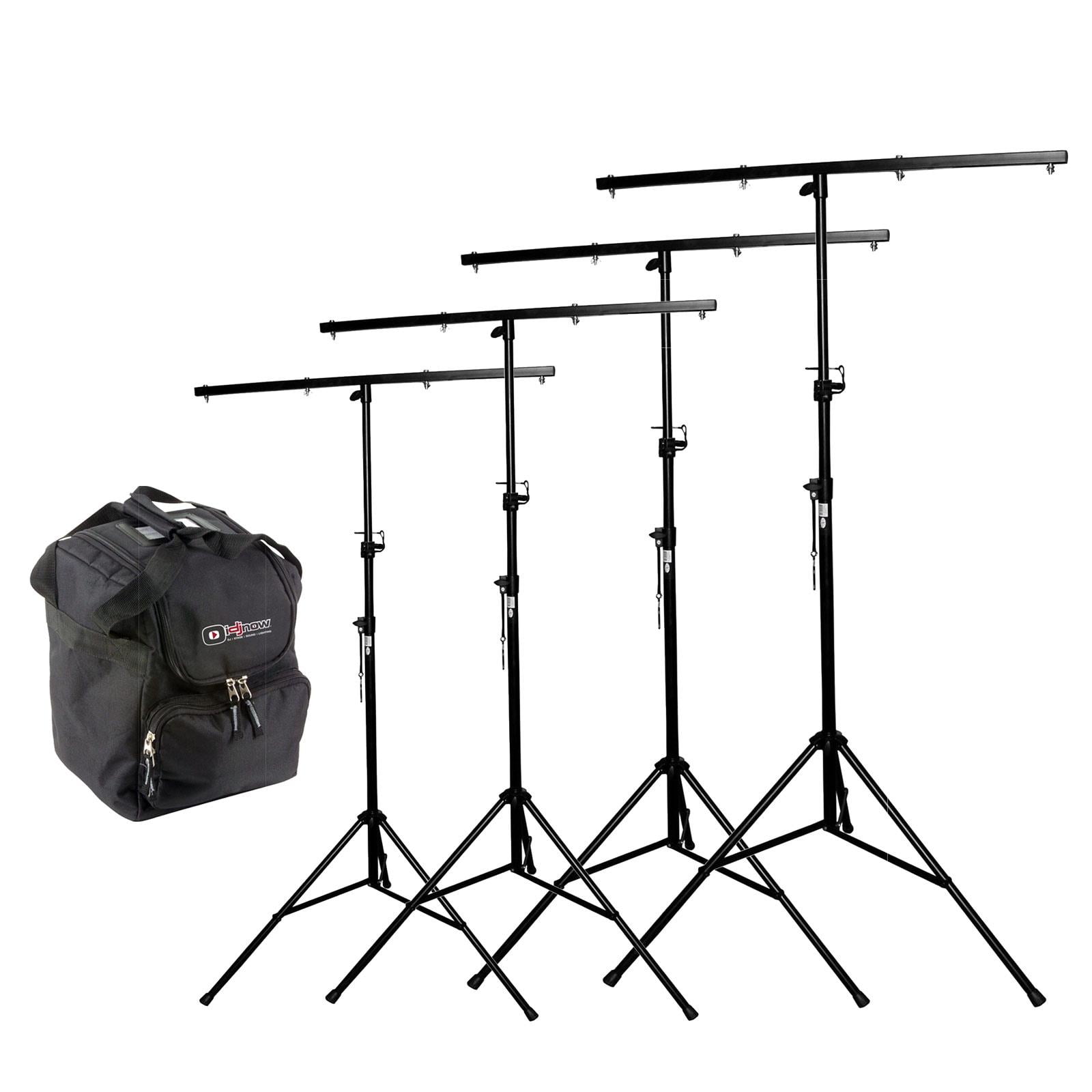 (4) ProX Lightweight Portable DJ Lighting Stands with Square T-Bars ...