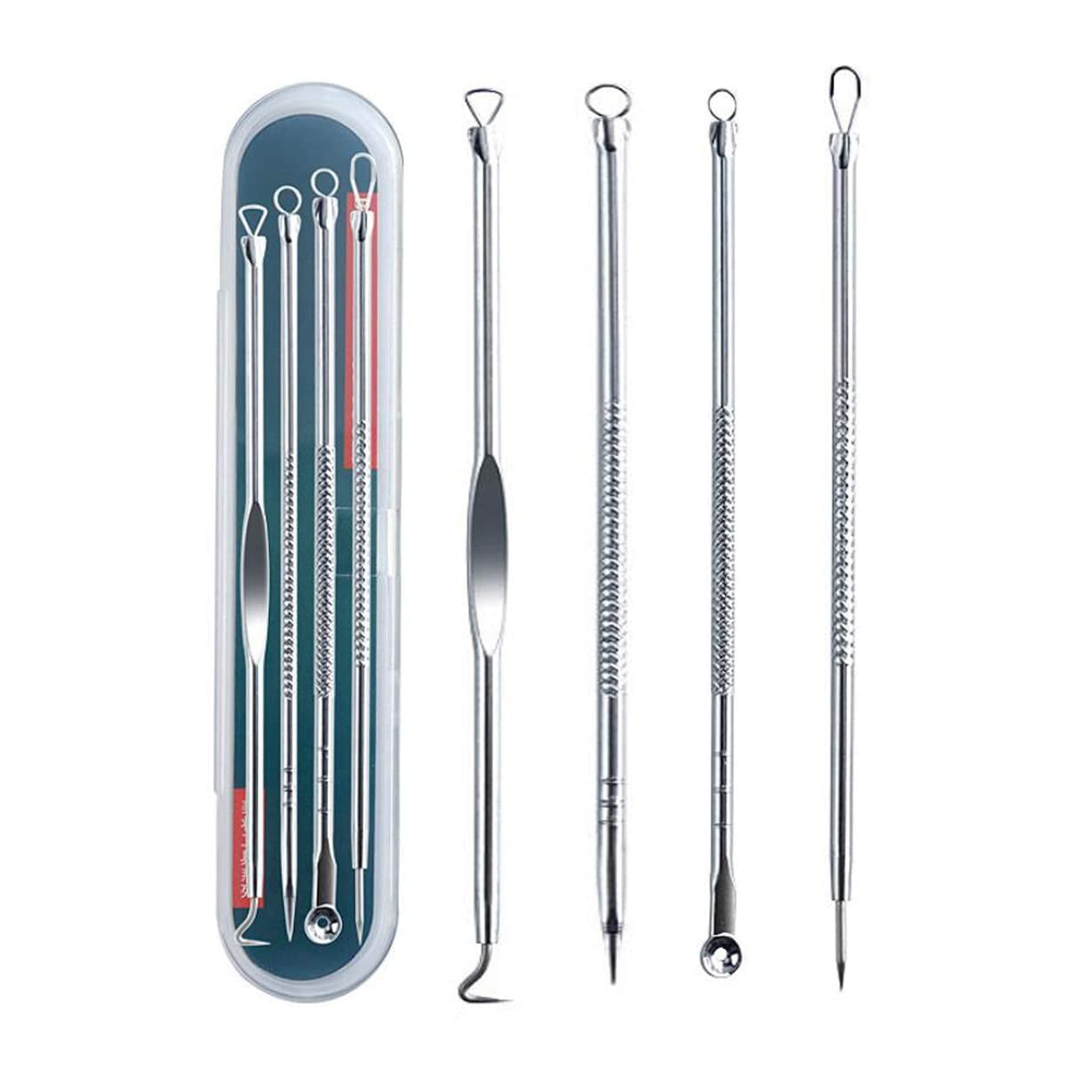 4 Professional Facial Blackhead Needle Set, Acne Whitehead Blackhead ...