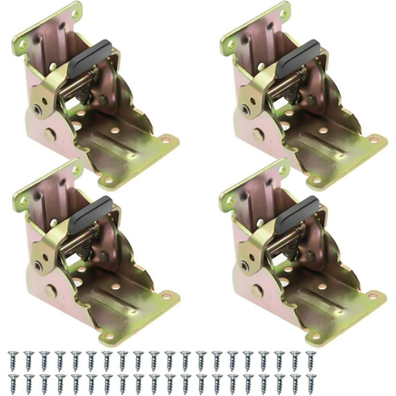 4 Psc Foldable Bracket，Heavy Duty Foldable self Locking Hinge 90 ...