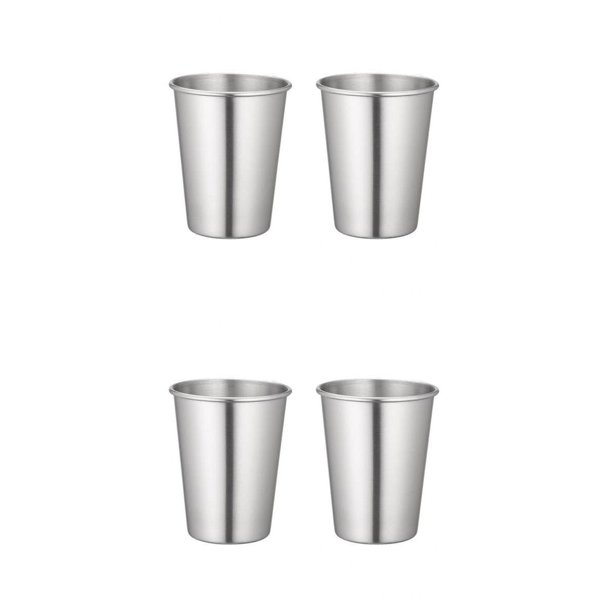 4 Psc Stainless Steel Cups for Kids and Toddlers, Cups for Home ...