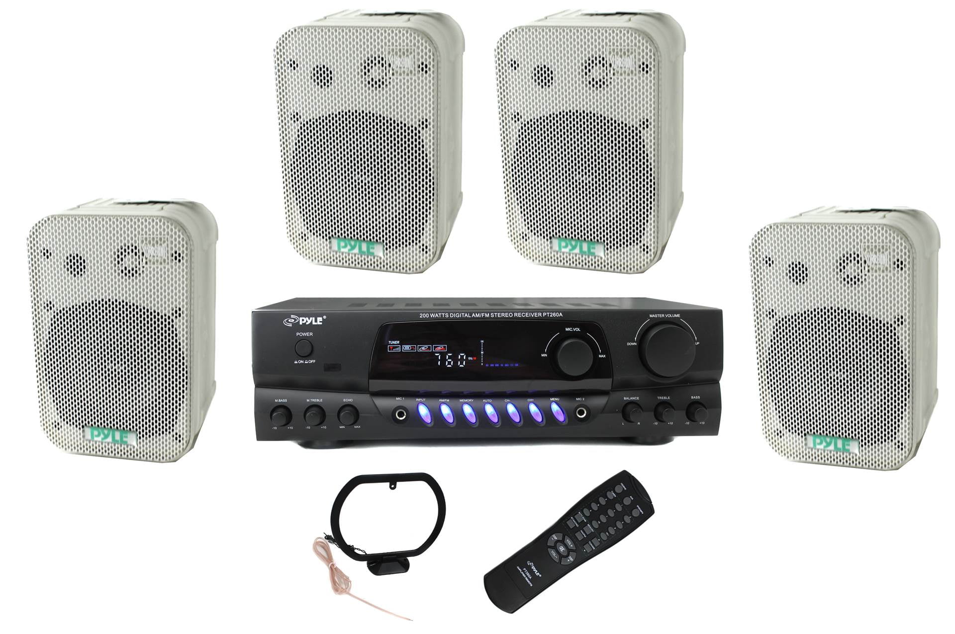 "Pyle Home Audio System: 5.25"" Outdoor Speakers & PT260A 200W Stereo ...