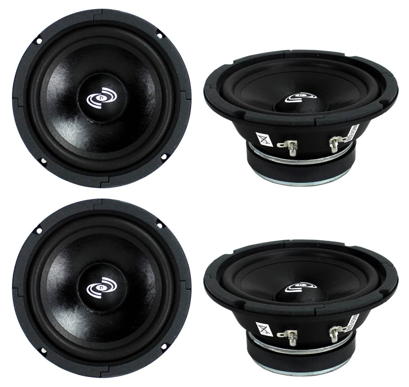 Pyle PDMR6 6.5" 1200W MidRange Car Mid Bass Woofers Audio Speakers, 4 ...