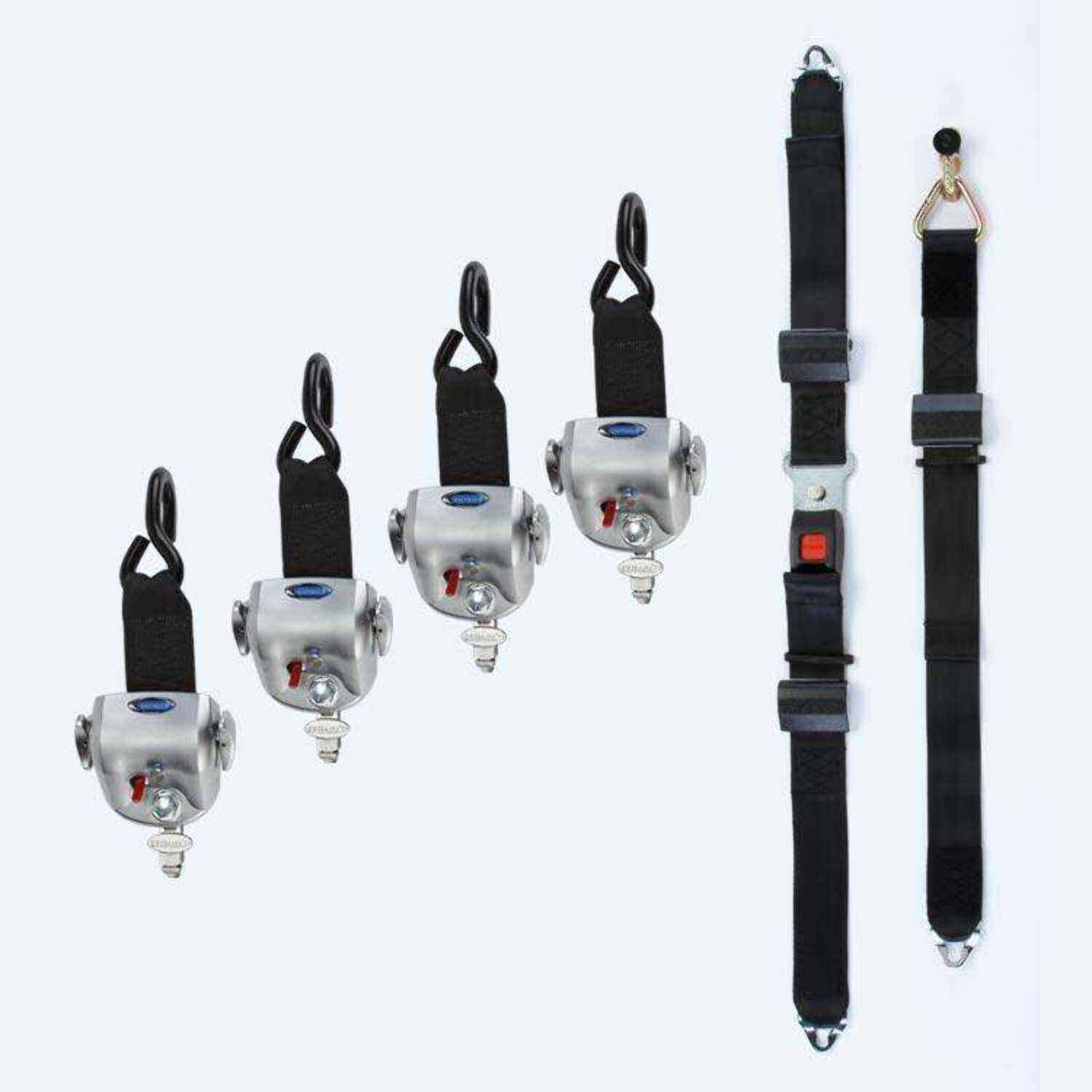 4 QRT-360 Retractors with L-Track Fittings and Manual Lap & Shoulder ...