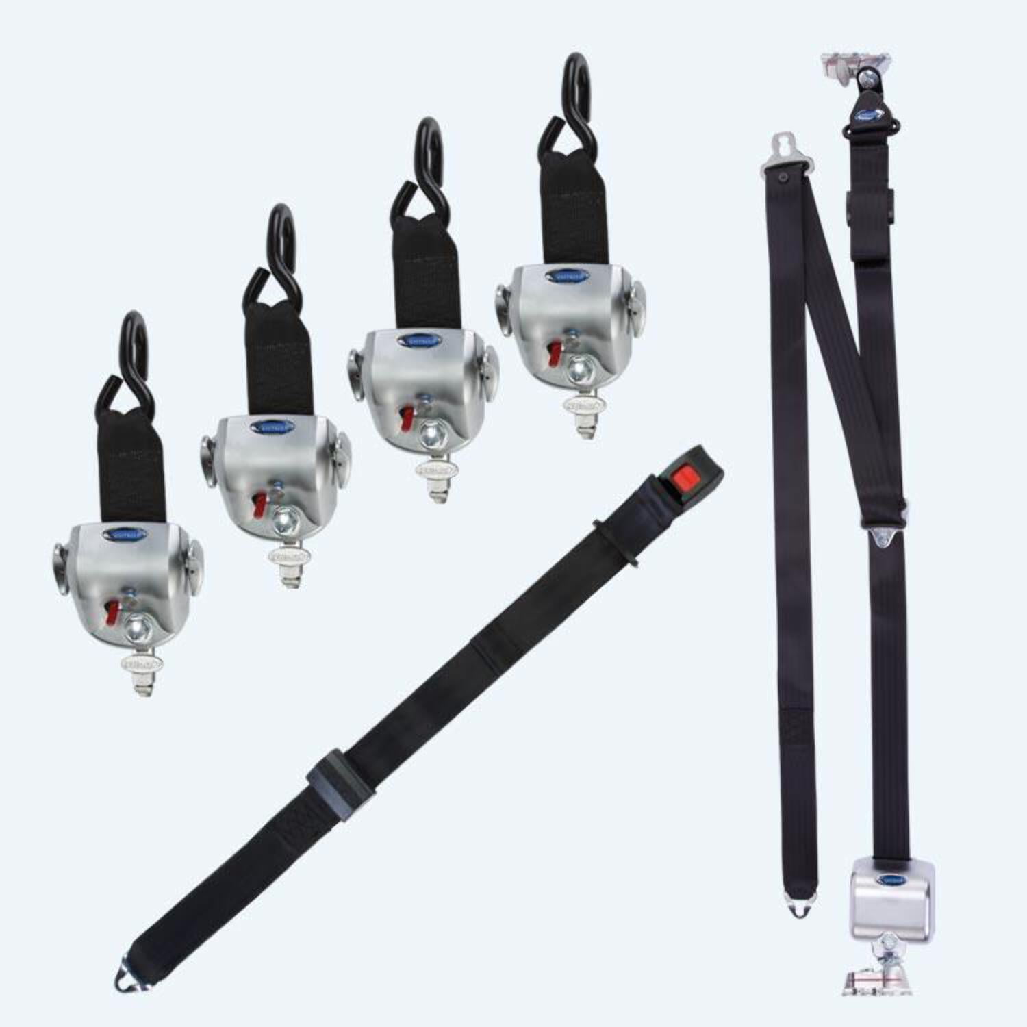 4 QRT-360 Retractors with L-Track Fittings and Retractable Lap ...