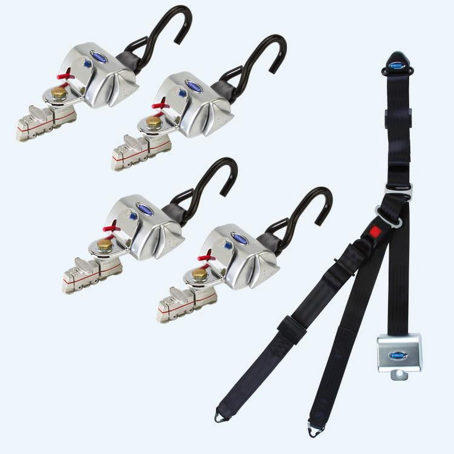4 QRT Standard Retractors with L-Track Fittings with Retractable Lap ...