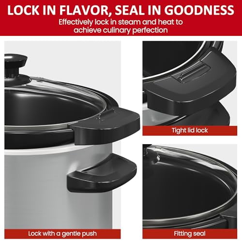 4 QT Programmable Slow Cooker, Kiss the Water Digital Slow Cooker with ...