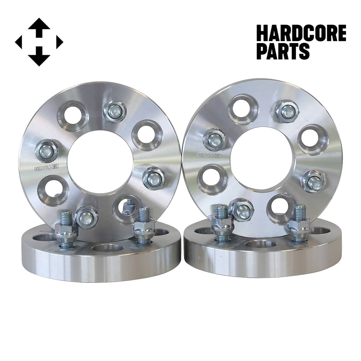 4 QTY Wheel Spacers 1" fits all 4x100 bolt patterns with 12x1.5 threads ...