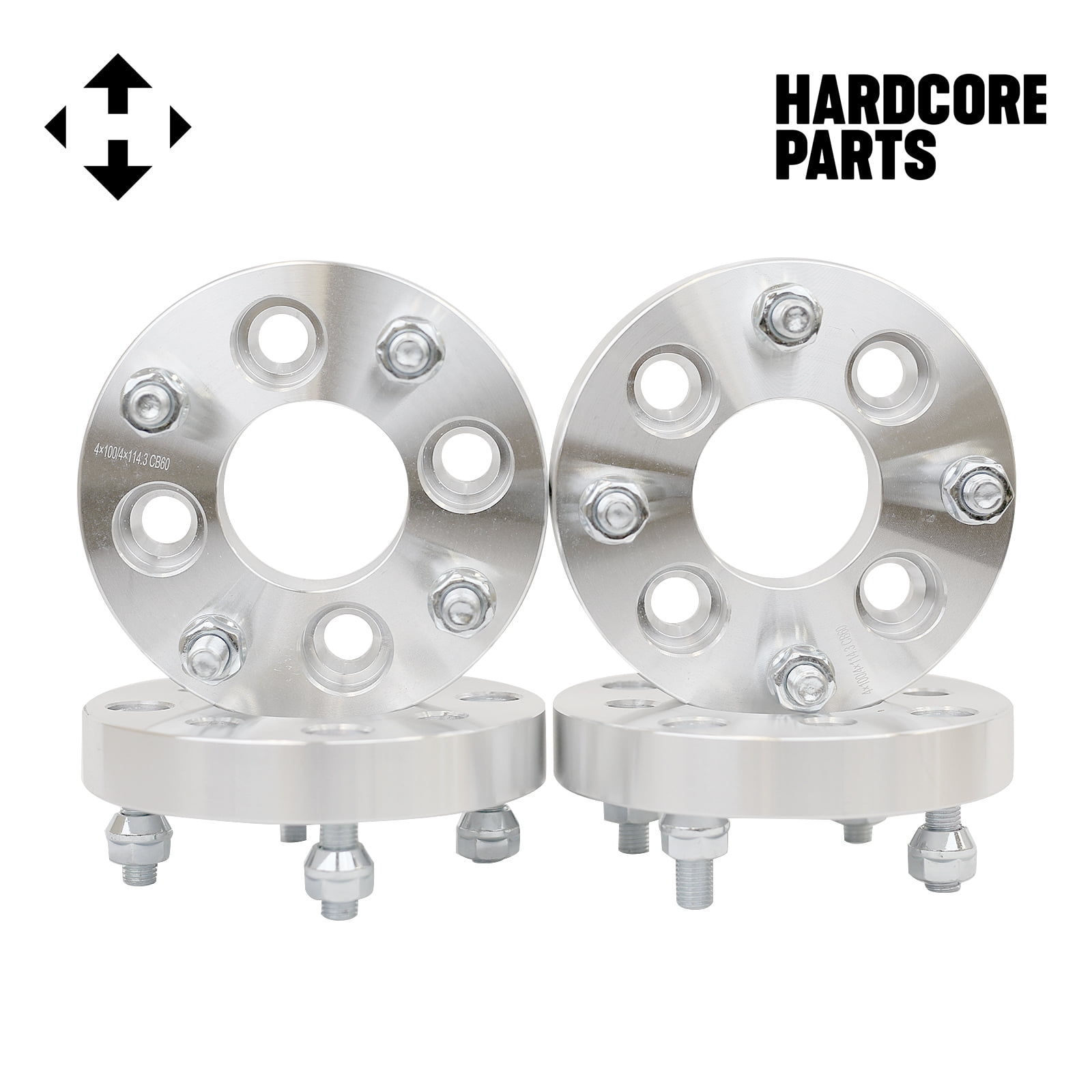 4 QTY Wheel Spacers Adapters 1" fits all 4x100 to 4x114.3 bolt patterns ...