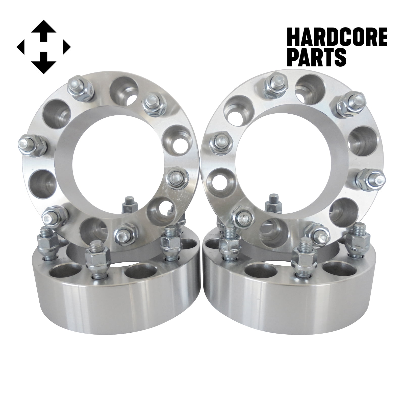 4 QTY Wheel Spacers Adapters 2" 6x5.5 (6x139.7) bolt patterns with 12x1 ...