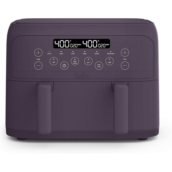 4 Qt TriZone Air Fryer, EverGood™ Ceramic Nonstick Coating, Dual Basket ...