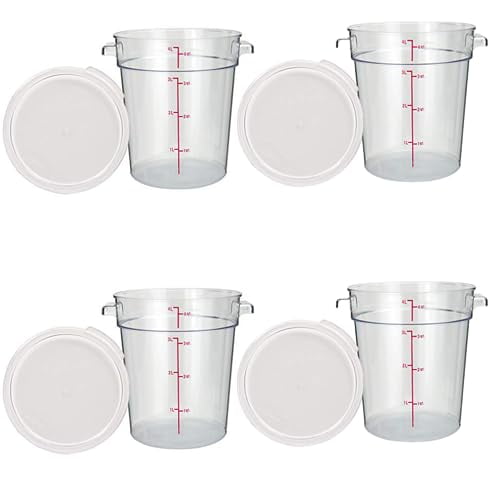 4 Quart Commercial Grade Clear Food Storage Round Polycarbonate ...