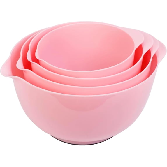 4 Quart Large Plastic Mixing Bowls, Microwave Safe Mixing Bowl Set with ...