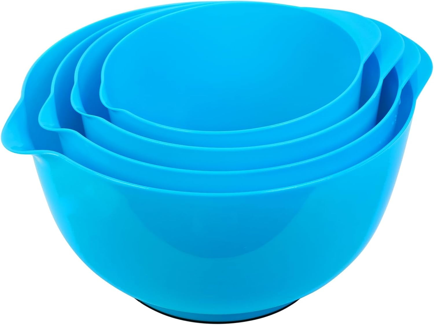 4 Quart Large Plastic Mixing Bowls, Microwave Safe Mixing Bowl Set with ...