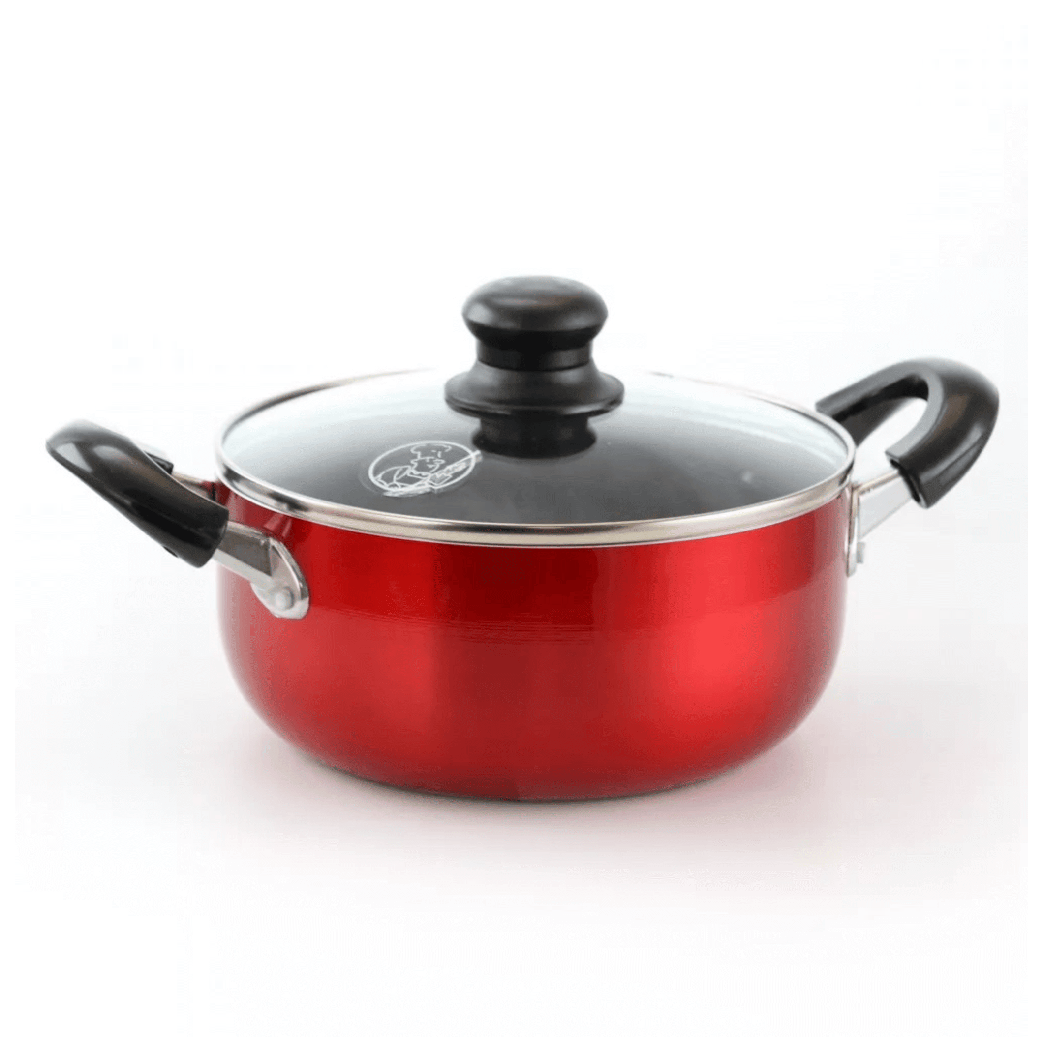 4-Quart Metallic Red Aluminum Dutch Oven with Glass Lid - Walmart.com