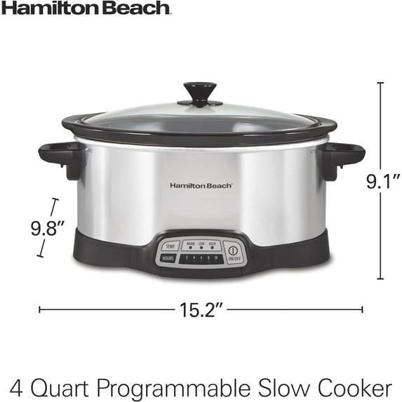 4 Quart Programmable Slow Cooker with Flexible Easy Programming, 5 ...