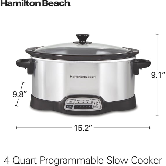4 Quart Programmable Slow Cooker with Flexible Easy Programming, 5 ...