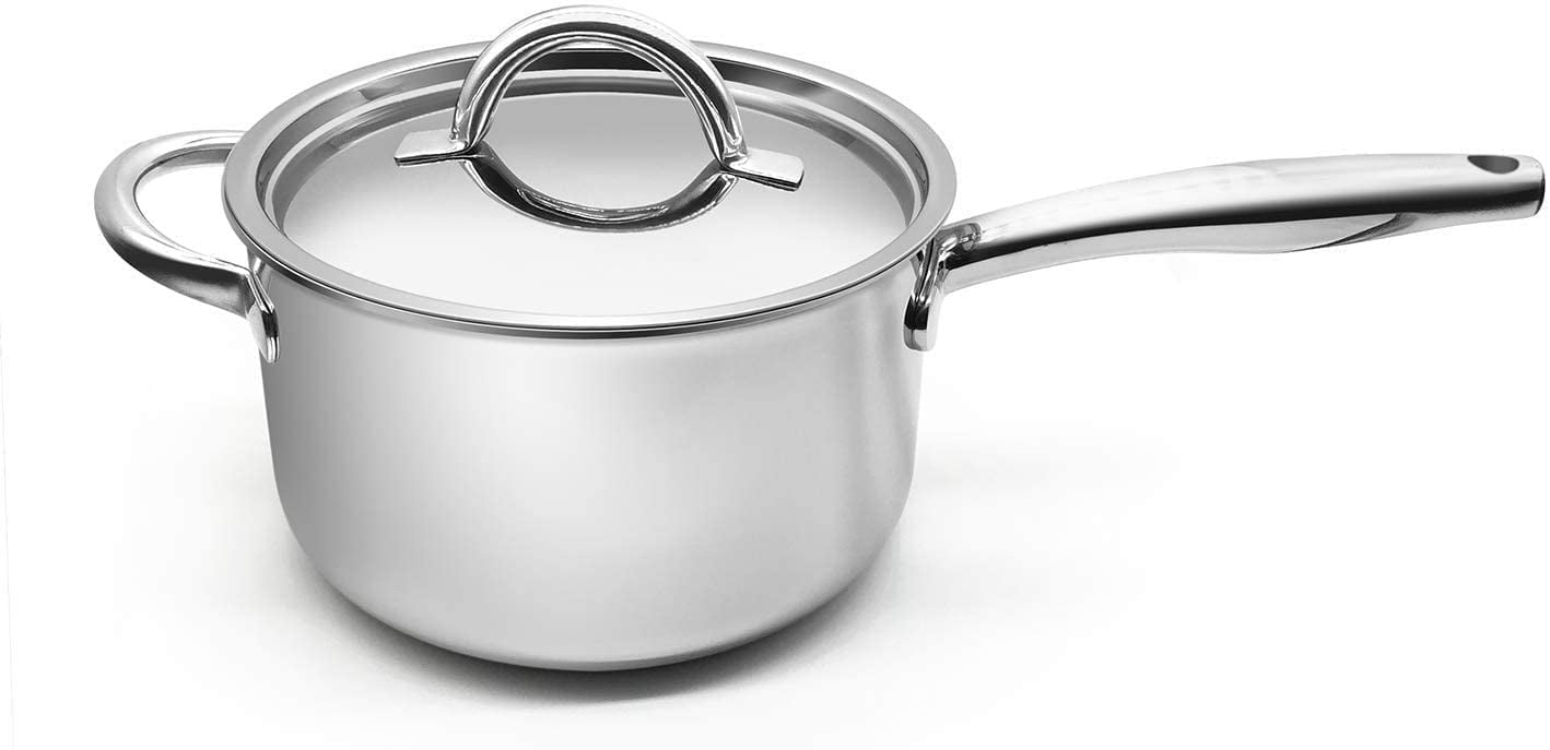 4-Quart Saucepan with Lid, Tri-Ply, 18/8 Stainless Steel, Advanced ...