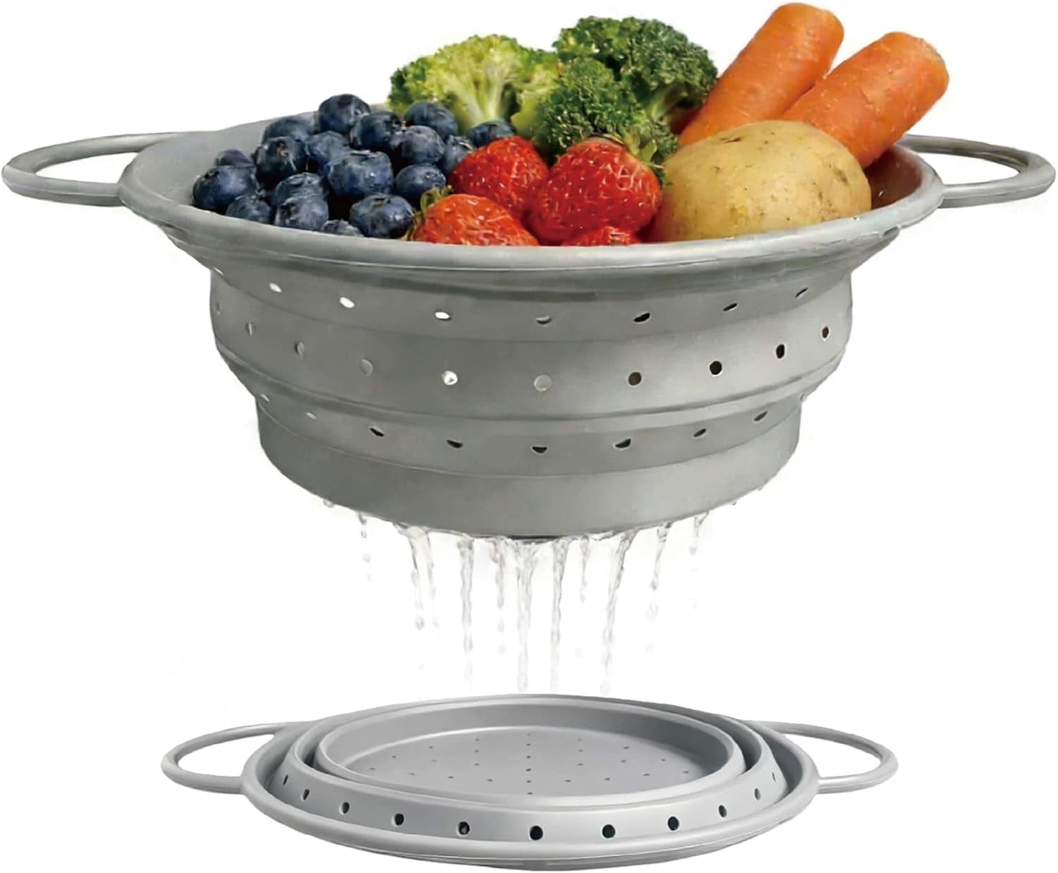 4-Quart Silicone Collapsible Colander – For Kitchen Use, Pasta Strainer ...