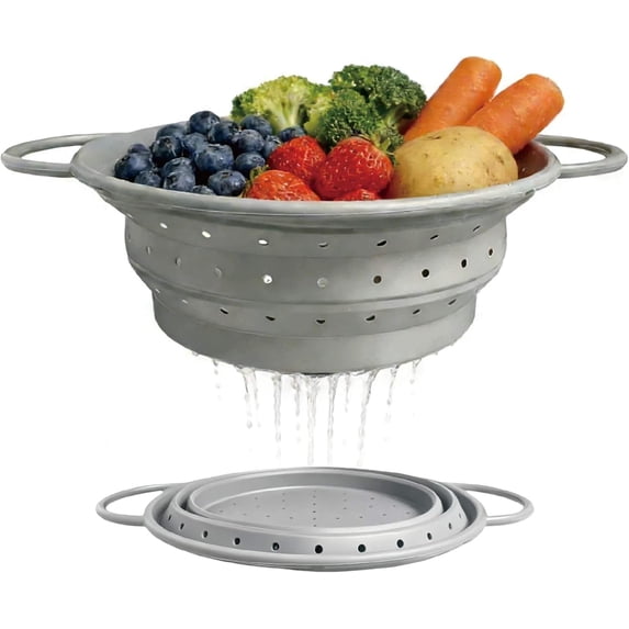 4-Quart Silicone Collapsible Colander – For Kitchen Use, Pasta Strainer ...
