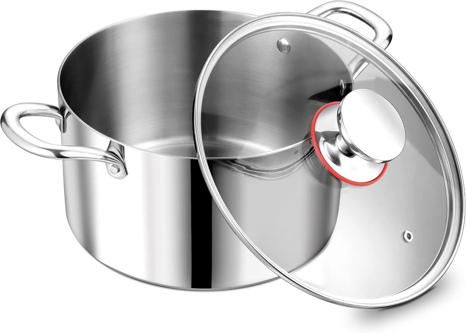 4 Quart Stockpot with Lid, Stainless Steel Tri-Ply Cooking Soup Pasta ...