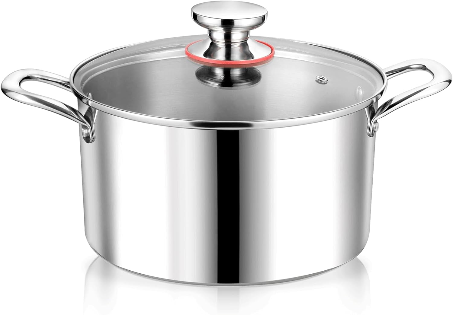 4 Quart Stockpot with Lid, Stainless Steel Tri-Ply Cooking Soup Pasta ...