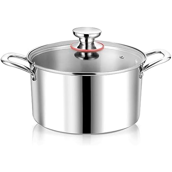 4 Quart Tri-Ply Stainless Steel Stock Pot, 4 Qt Stockpot Pasta Cooking ...