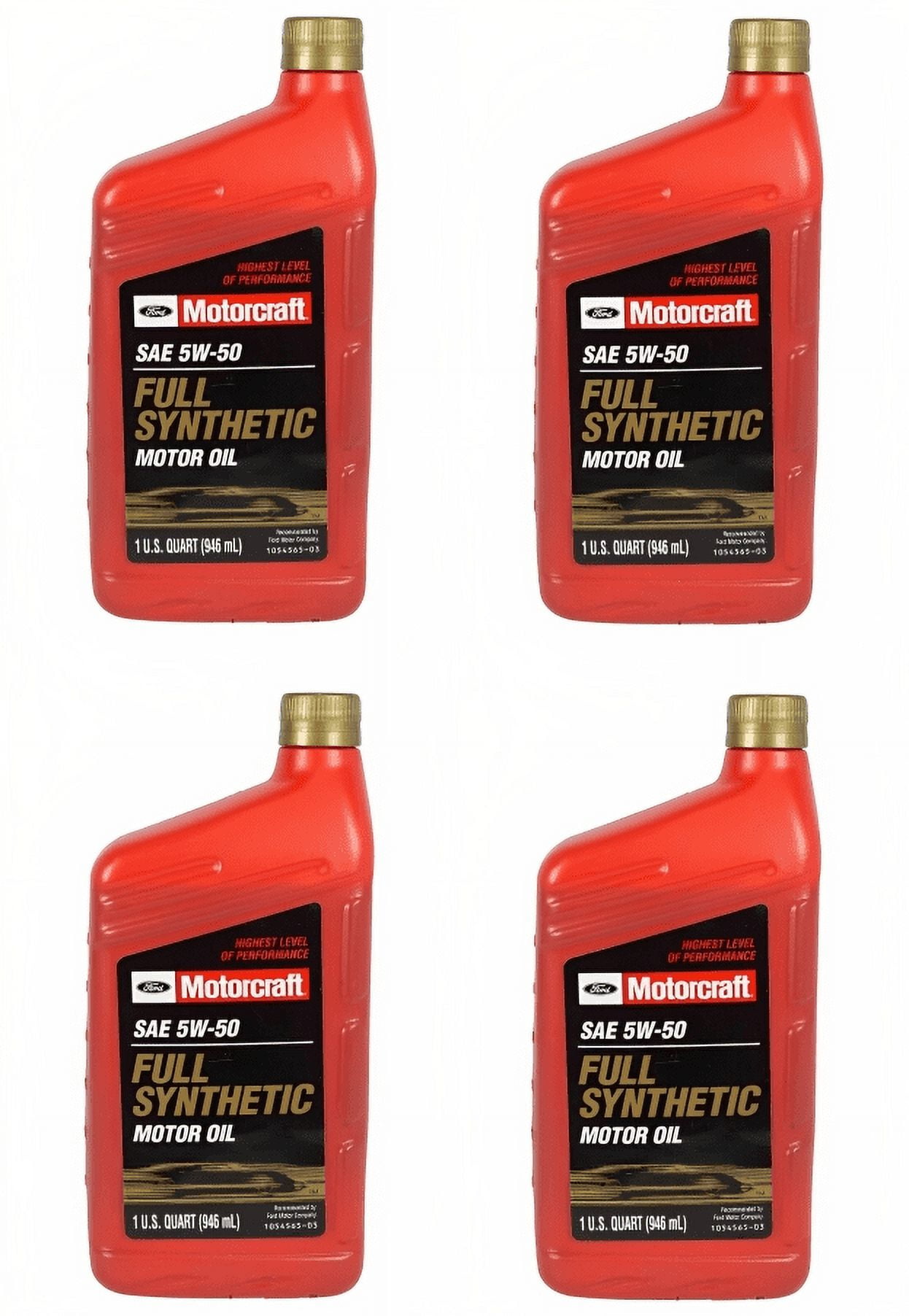 Motorcraft Full Synthetic 5W-50 Motor Oil, 4 Quart Pack, Fits Ford ...