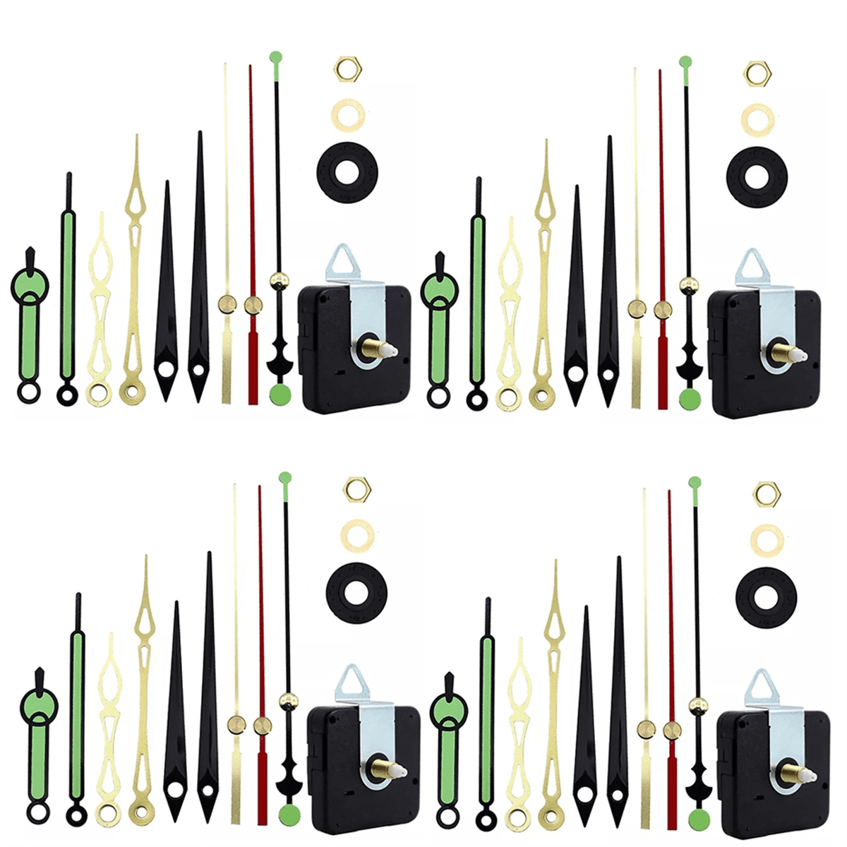 4 * Quartz clock movement 24 * hand 4 Sets * Screw Washers-As Shown ...
