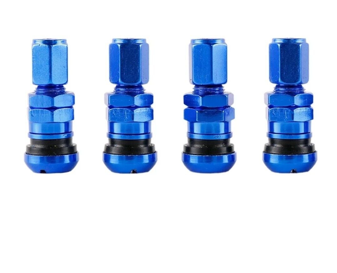 4 RAYS VOLK RACING BLUE FORGED ALUMINUM VALVES STEM CAPS WHEELS RIM ...