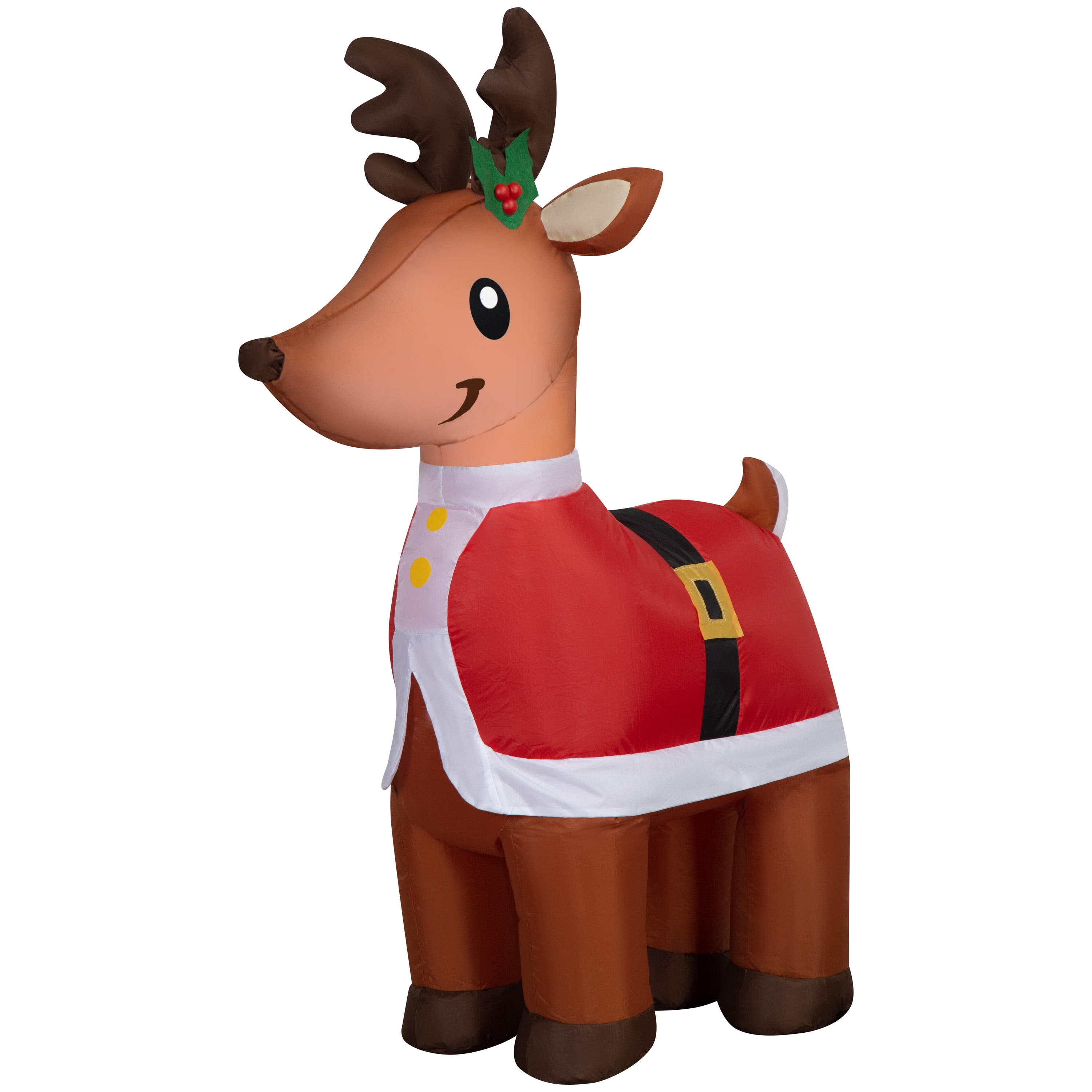 4 ft Reindeer in Santa Suit Christmas Airblown Yard Inflatable ...