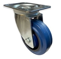 4" ROAD CASE CASTER - SWIVEL CASTER 350 LBS CAP - BLUE RUBBER WHEEL ...