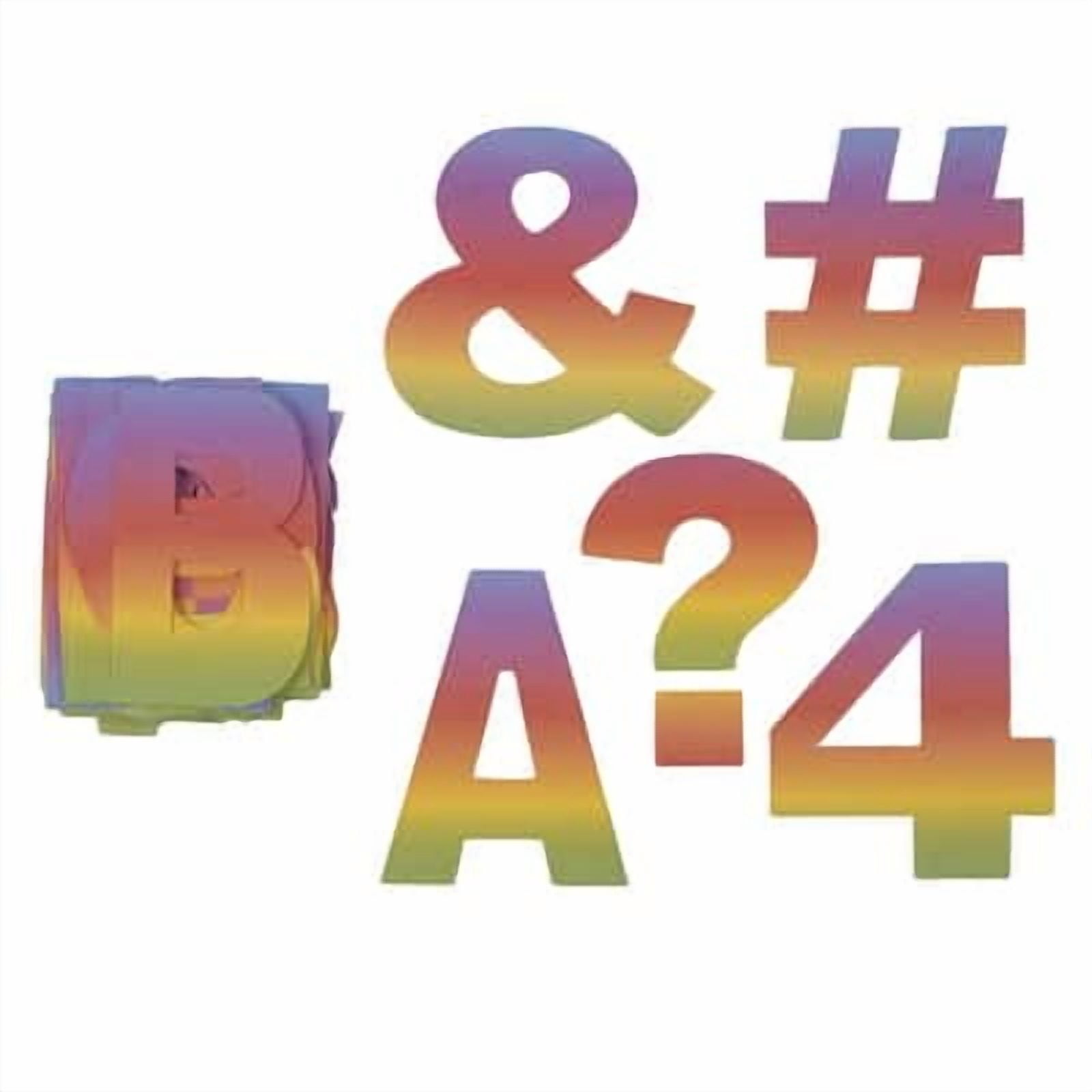 4" Rainbow Project Letters - Numbers & Characters by B2C - Colorful ...