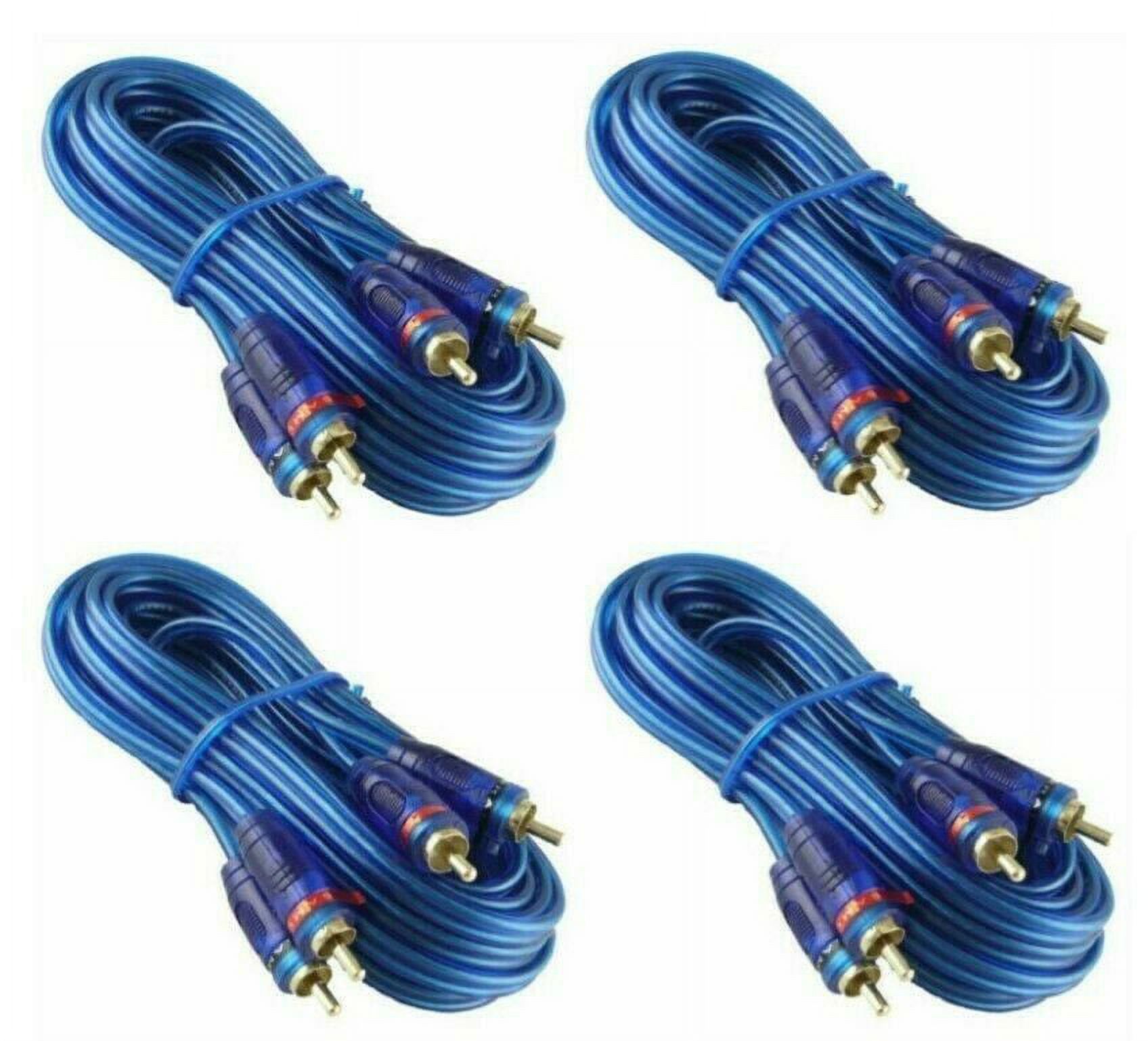 4 Raptor (Metra) 20' Neon Blue Series RCA Audio Cable - Walmart.com