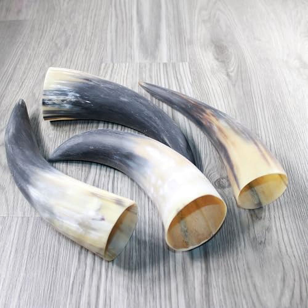 4 Raw Unfinished Cow Horns #4647 Natural Colored - Walmart.com