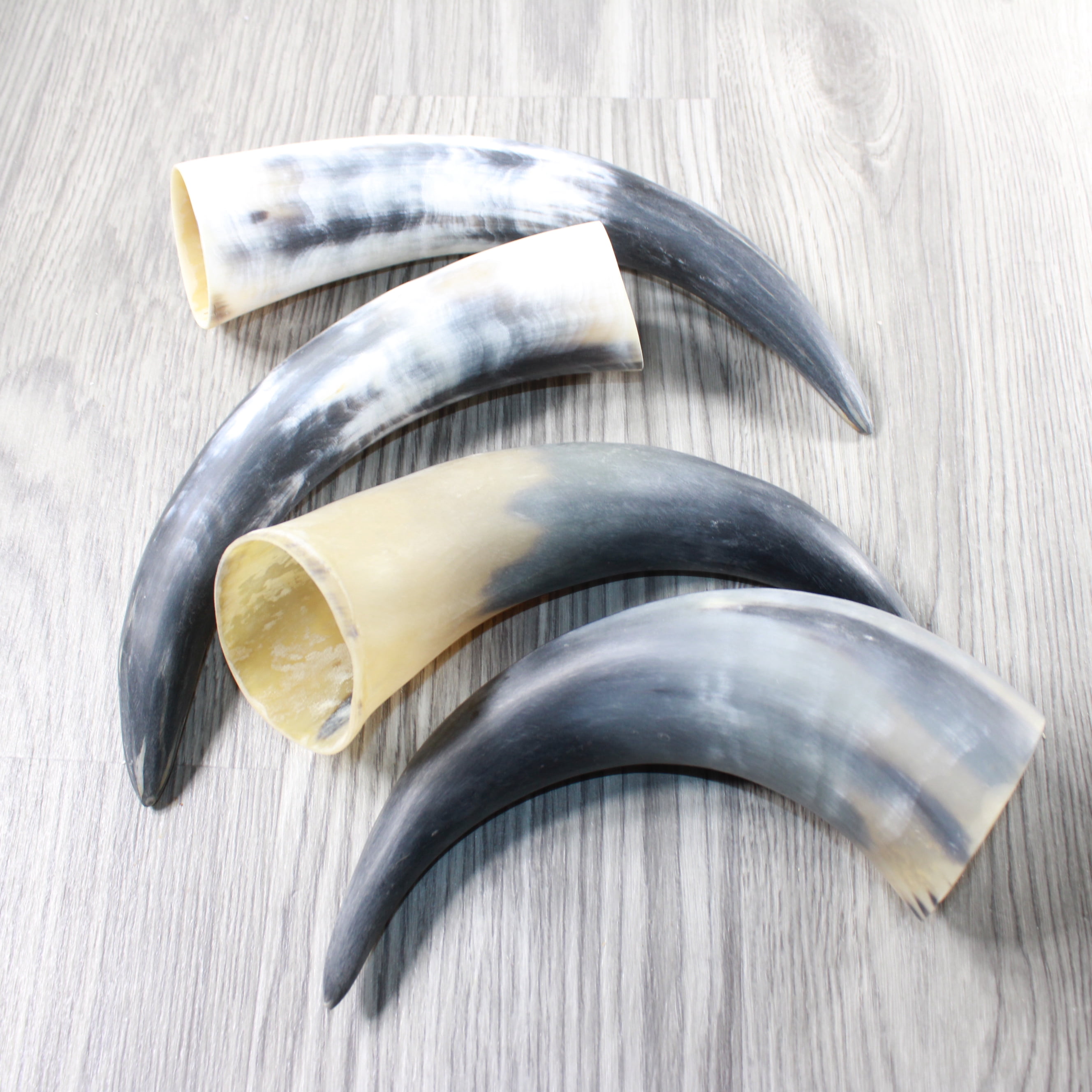 4 Raw Unfinished Cow Horns #8152 Natural Colored - Walmart.com