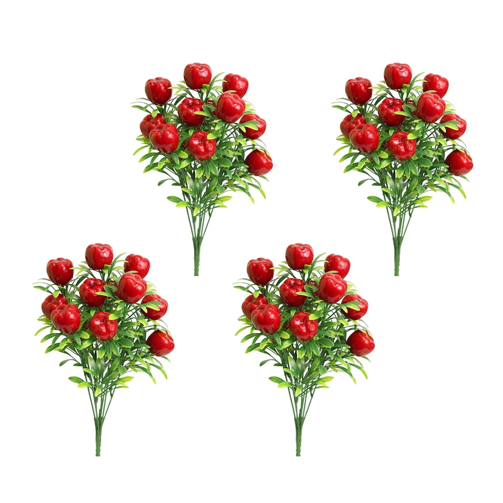 4 Realistic Artificial Fruit Stems Dustproof Table Centerpiece ...